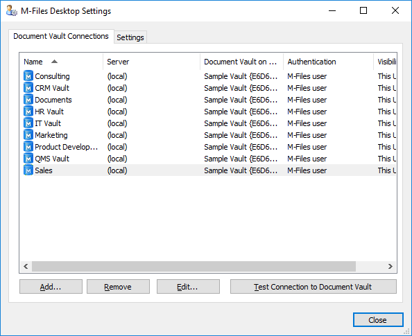 M-Files Desktop Settings